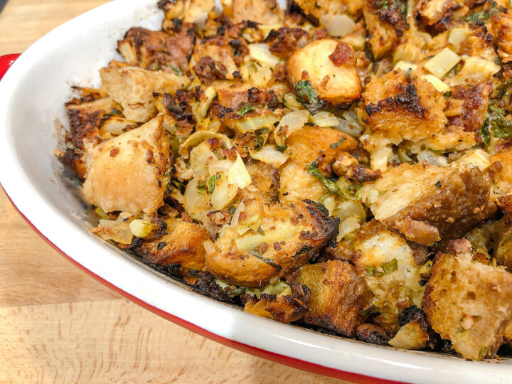 Sourdough and Chorizo Stuffing Recipe with Dates and Manchego Cheese