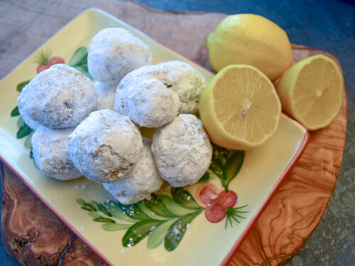Easy Lemon Snowball Cookies with Powdered Sugar