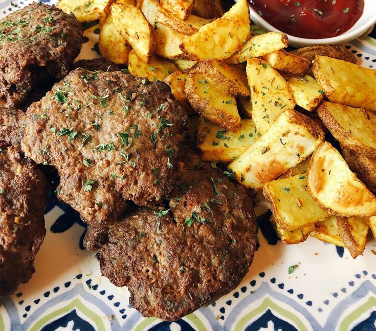 German Frikadellen and Skillet Potatoes