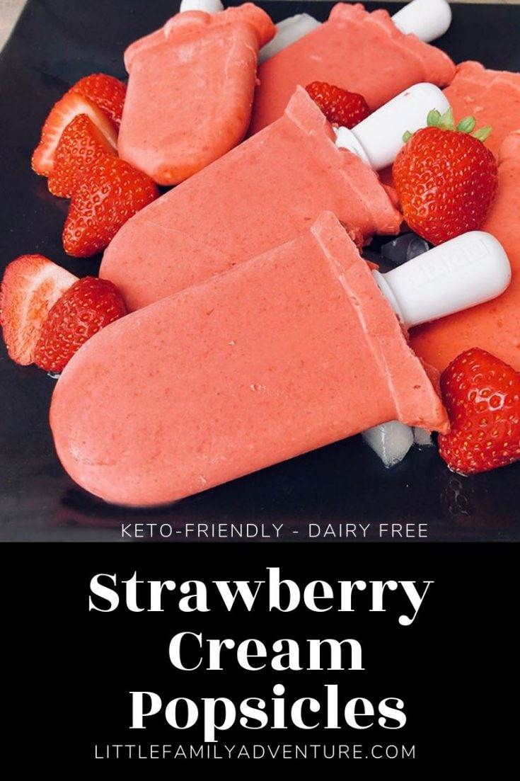 Easy Strawberry Coconut Milk Keto Popsicles {Vegan, Low Carb Recipe}