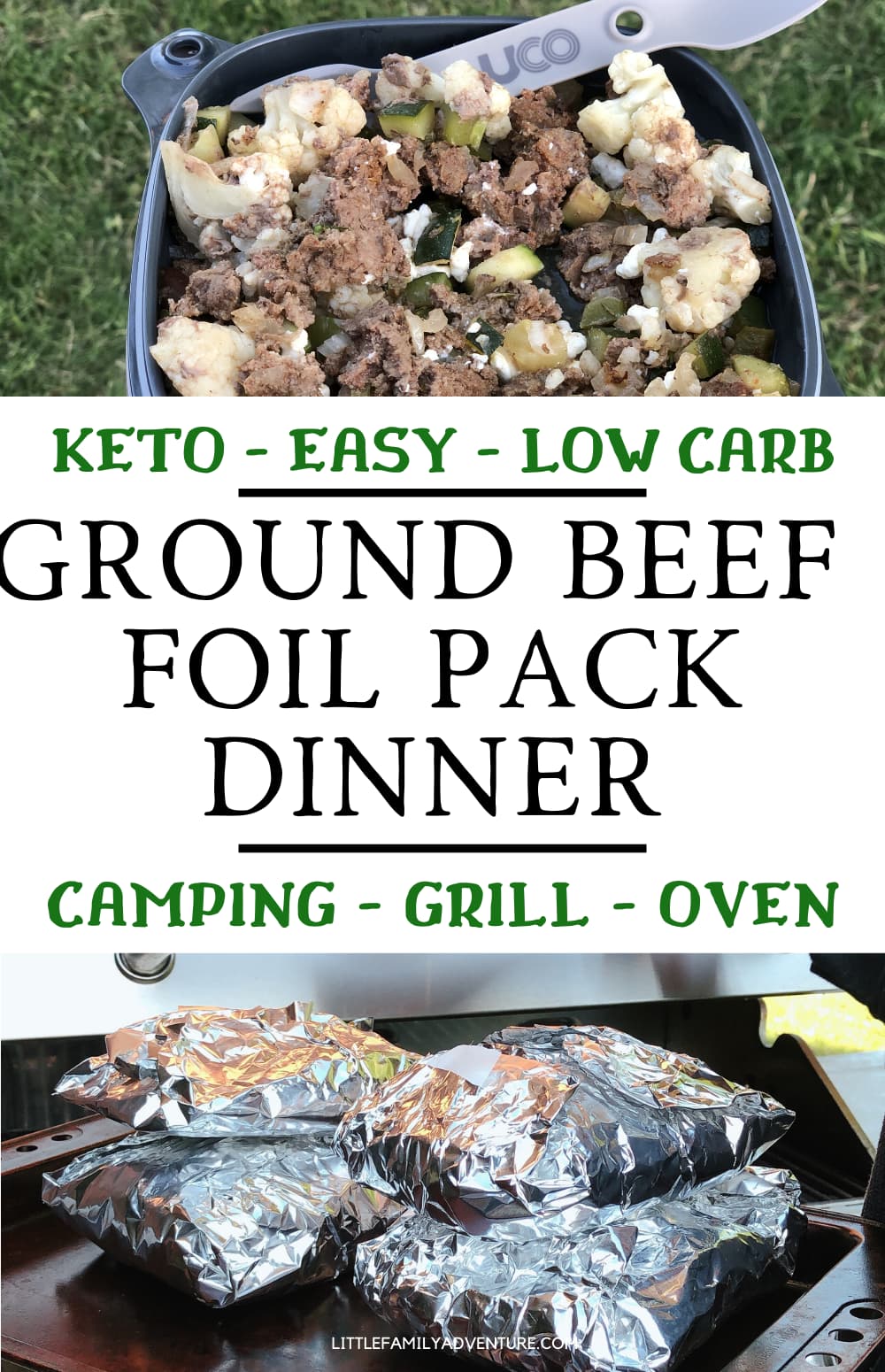 Greek Inspired - Grilled Ground Beef and Cauliflower Foil Packets (Keto ...