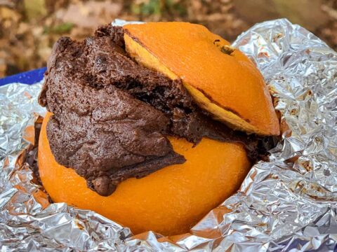 Here's How to Make This Easy Chocolate Campfire Cake in an Orange