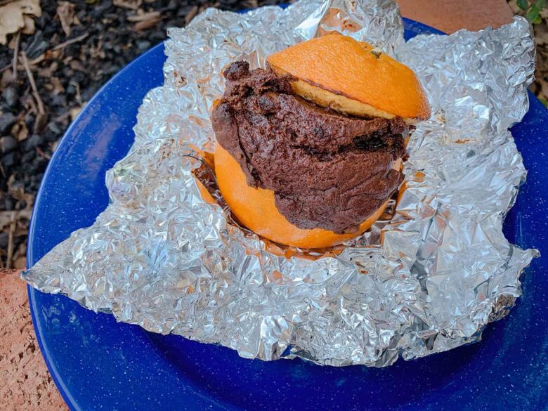 Here's How to Make This Easy Chocolate Campfire Cake in an Orange