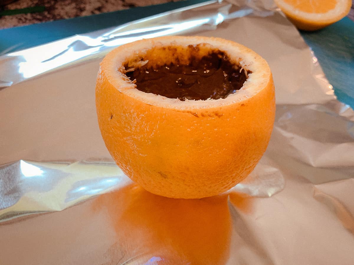 Here's How to Make This Easy Chocolate Campfire Cake in an Orange
